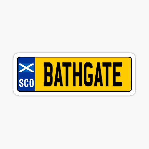 "Bathgate SCO Scotland License Plate" Sticker for Sale by ...