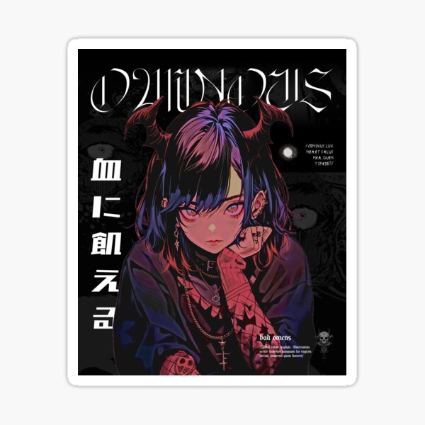 "Ominous Halloween Anime Girl" Sticker for Sale by CursedInk | Redbubble