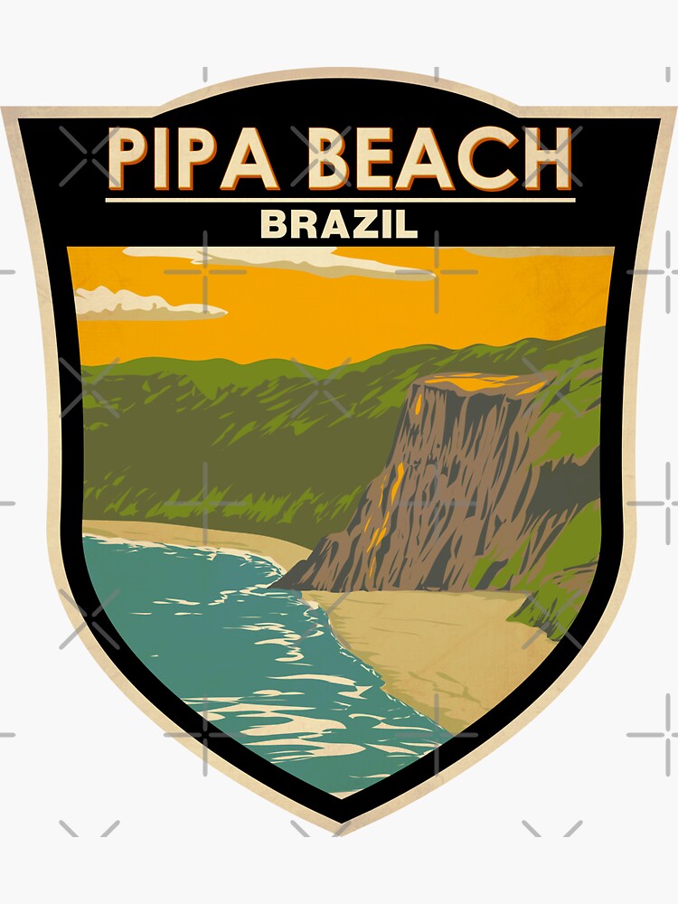"Pipa Beach Brazil Vintage Badge" Sticker for Sale by KrisSidDesigns ...