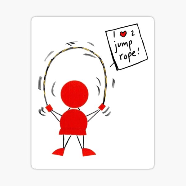 "Little kid jumping rope saying I (heart) 2 jump rope!" Sticker for ...