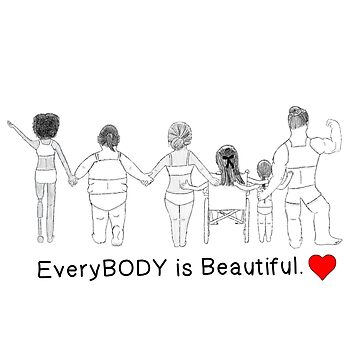 "EveryBODY is Beautiful" Sticker for Sale by tenimART | Redbubble