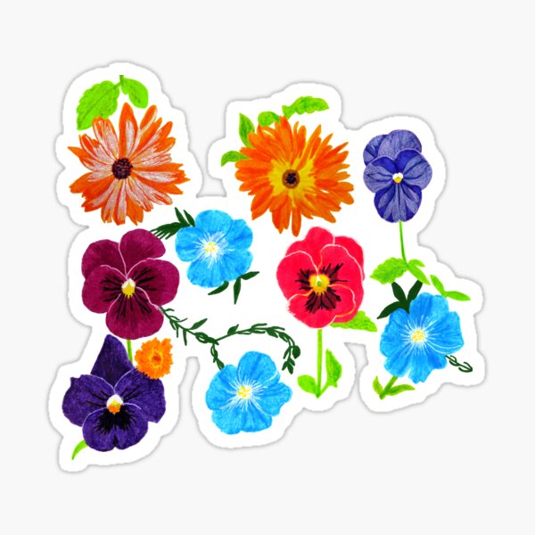 "Garden Flowers" Sticker for Sale by MitaDreamDesign | Redbubble