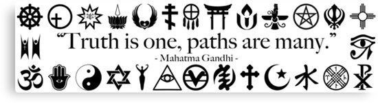 "Truth Is One, Paths Are Many - World Religions" Canvas Print by ...