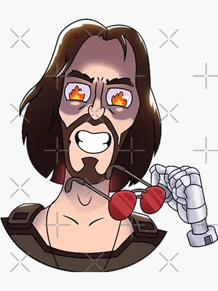 "Angry Johnny" Sticker for Sale by yunamaliskova | Redbubble