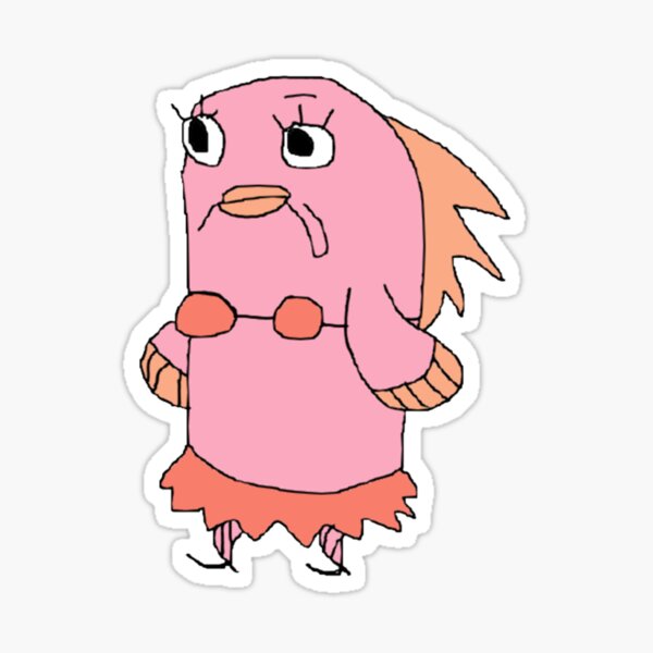 "badly drawn evelyn spongebob" Sticker for Sale by wormyart | Redbubble
