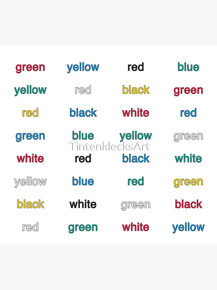 Stroop Focus Test Premium Matte Vertical Poster sold by Sanjeev Sharma ...