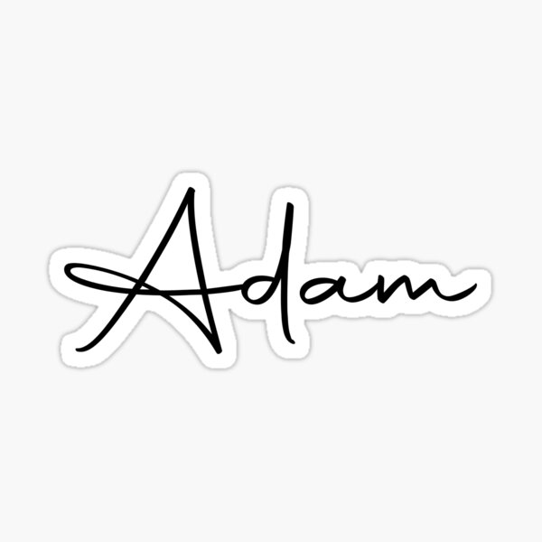 "Adam Cursive Name Label (Black)" Sticker for Sale by NafilNafiz ...