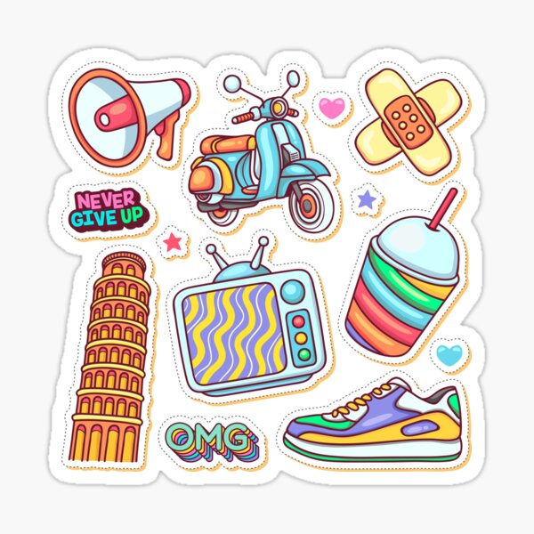 "Sticker icons hand drawn doodle" Sticker for Sale by Sanavela | Redbubble