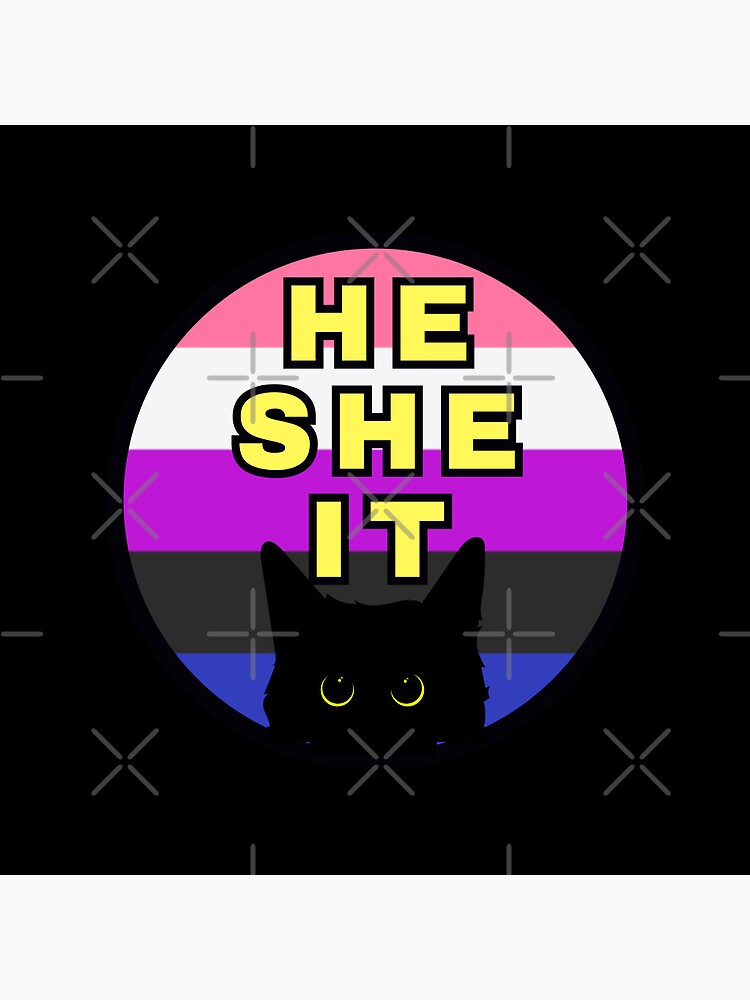 "Void Cat Genderfluid He/She/It Pronouns" Pin for Sale by FuriaLGBTQ ...