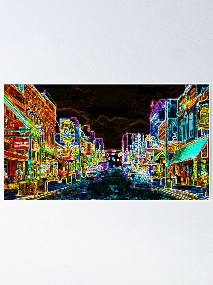"Main Street at Night" Poster for Sale by CarloVaro | Redbubble