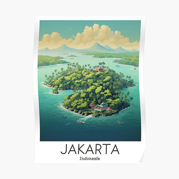 "A Vintage Travel Illustration of Jakarta - Indonesia" Poster for Sale ...