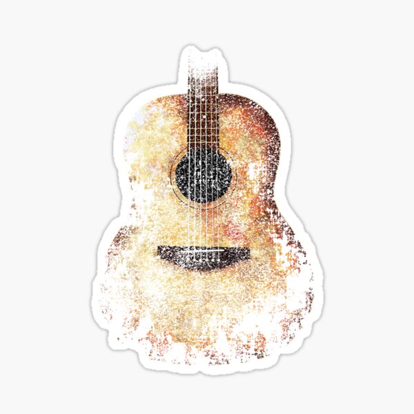 "ACOUSTIC GUITAR DISTRESSED VINTAGE ROCK AND ROLL" Sticker for Sale by ...