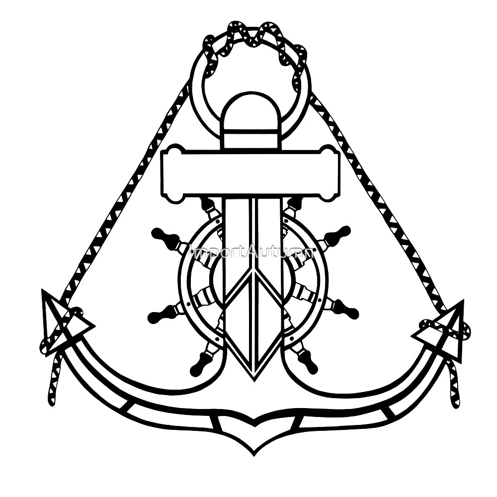 "Anchor & Rope [Outline]" by ImportAutumn | Redbubble