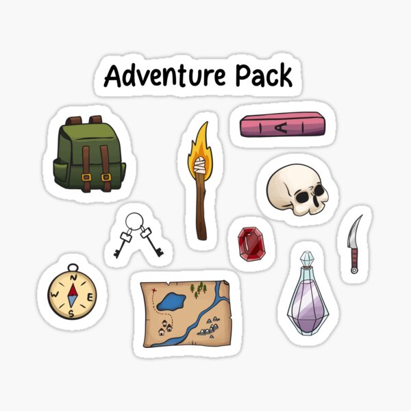 "Adventure Pack " Sticker for Sale by Skull Fern | Redbubble