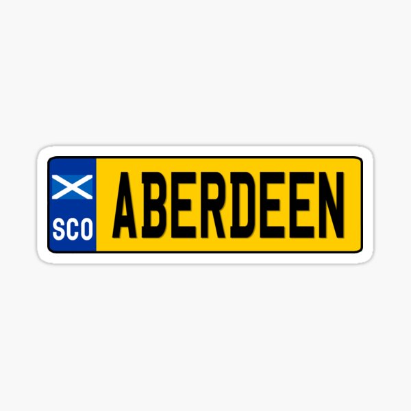 "Aberdeen SCO Scotland License Plate" Sticker for Sale by ...