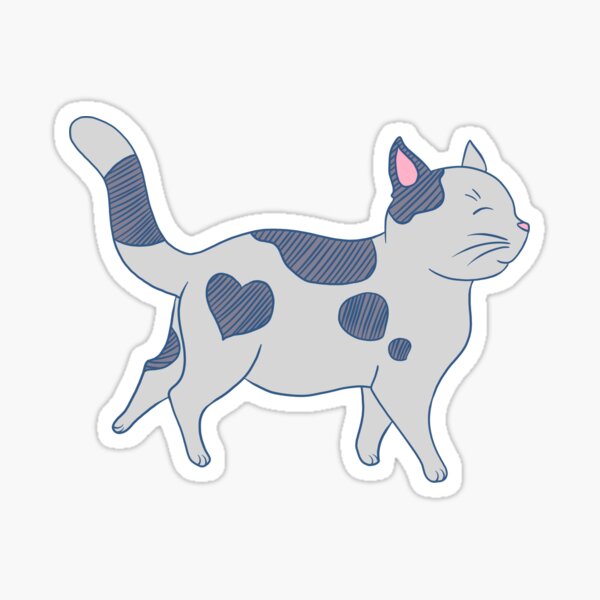 "Cute Grey Cat" Sticker by dragonstarart | Redbubble