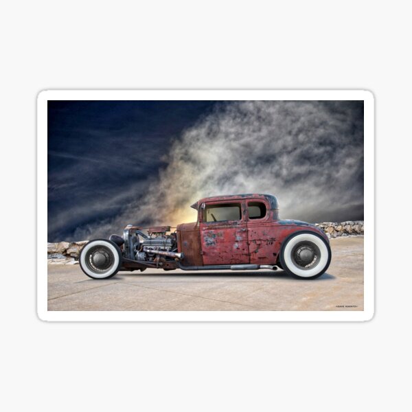 "1930 Ford 'Rat Rod Ruckus' Coupe I" Sticker by DaveKoontz | Redbubble