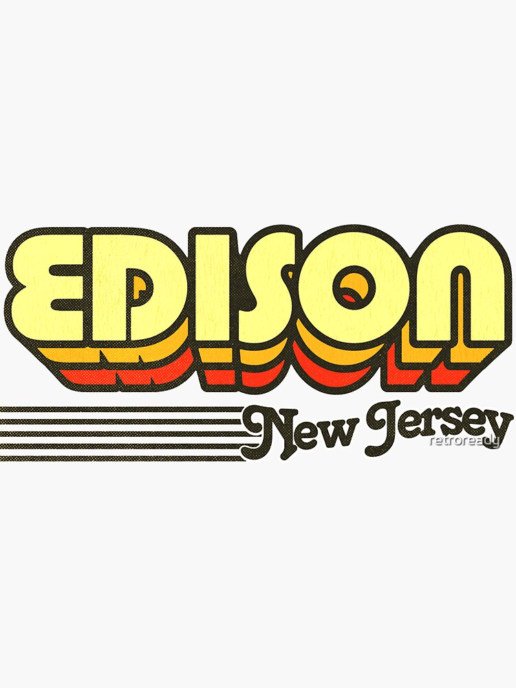 "Edison, New Jersey | Retro Stripes" Sticker for Sale by retroready ...