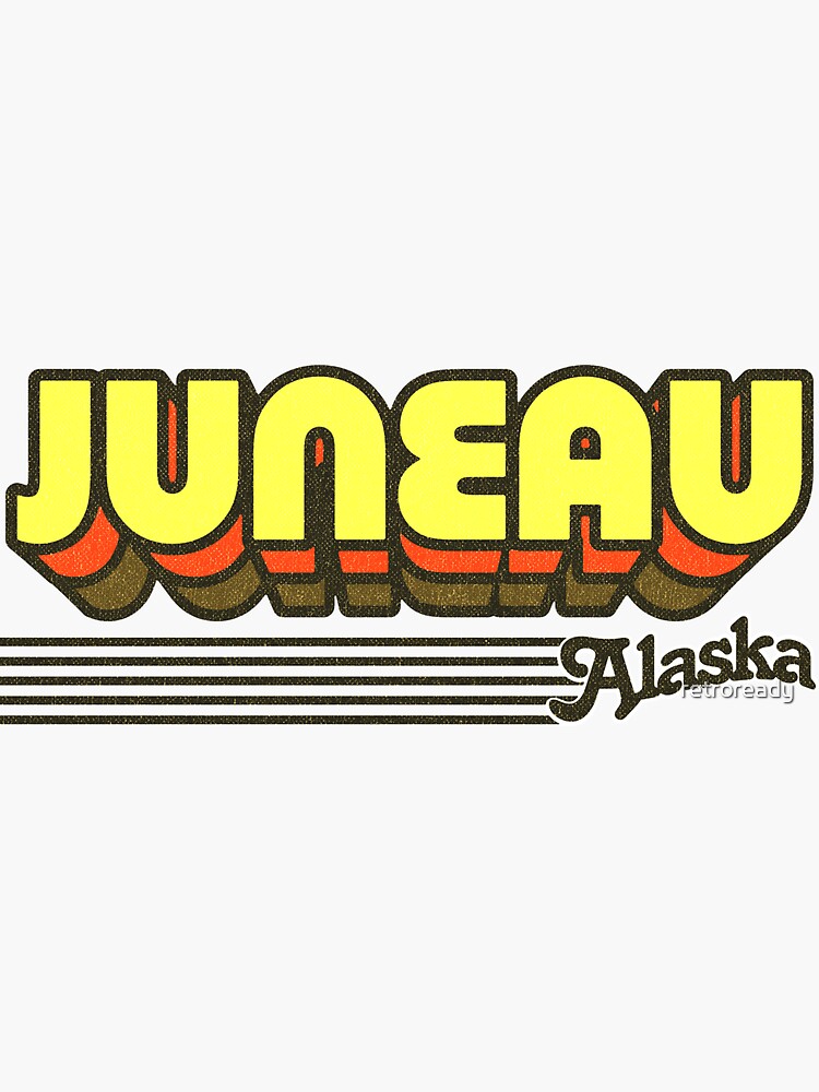 "Juneau, Alaska | Retro Stripes" Sticker for Sale by retroready | Redbubble