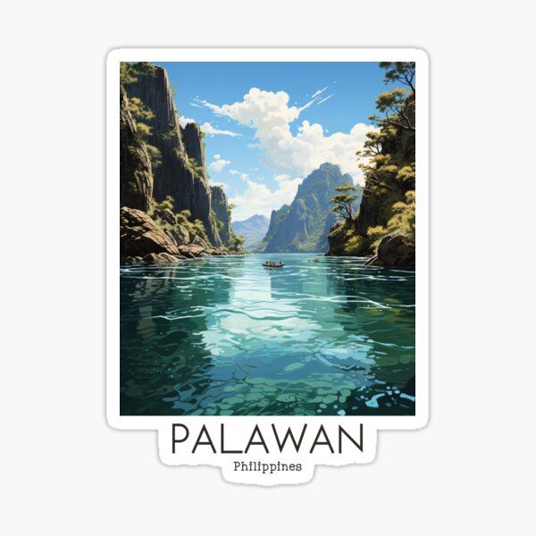 "A Vintage Travel Illustration of the Palawan - Philippines" Sticker ...