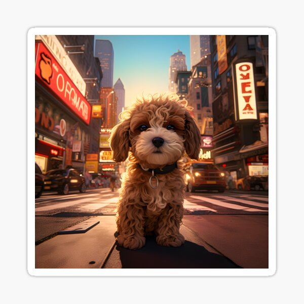 "Cockapoo Urban Adventures " Sticker for Sale by milkteacarly | Redbubble