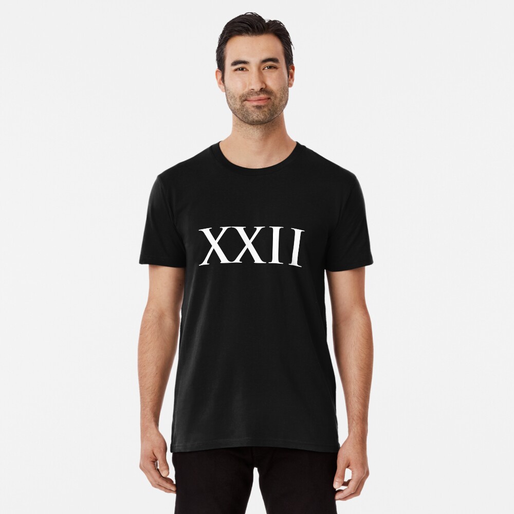 "Number 22 Roman Numeral XXII Black and White" Sticker for Sale by ...