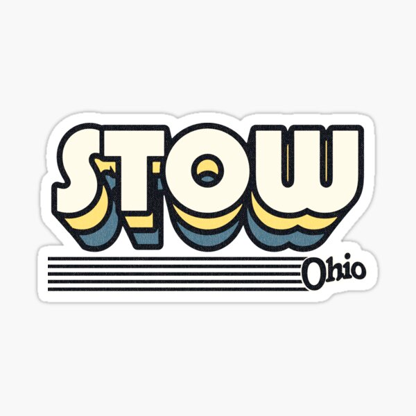"Stow, Ohio | Retro Stripes" Sticker by retroready | Redbubble