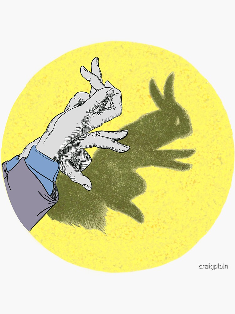 "Hand Shadow of Rabbit" Sticker for Sale by craigplain | Redbubble
