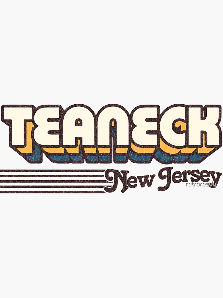 "Teaneck, New Jersey | Retro Stripes" Sticker for Sale by retroready ...