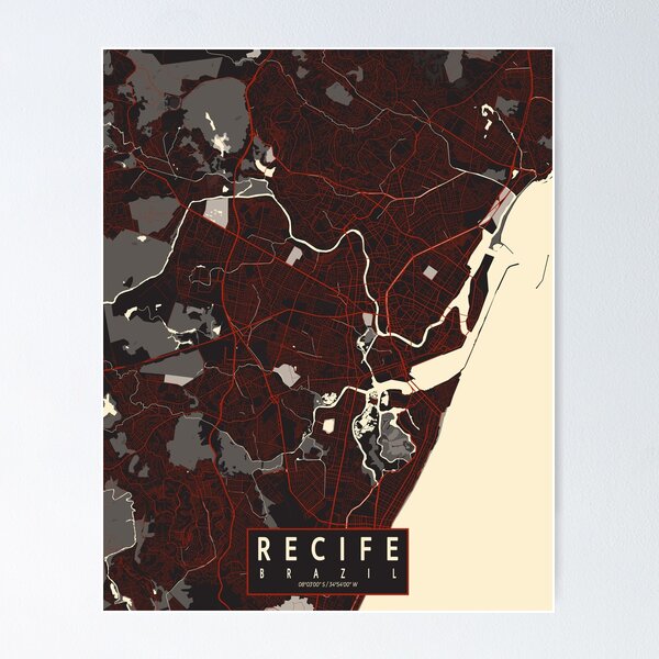 "Recife City Map of Brazil - Vector" Poster for Sale by deMAP | Redbubble