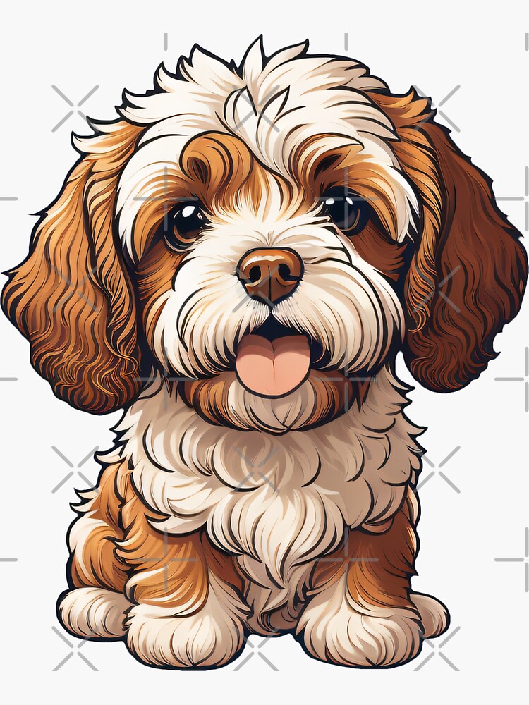 "Cavapoo Puppy - No Text" Sticker for Sale by cuteadnauseum | Redbubble