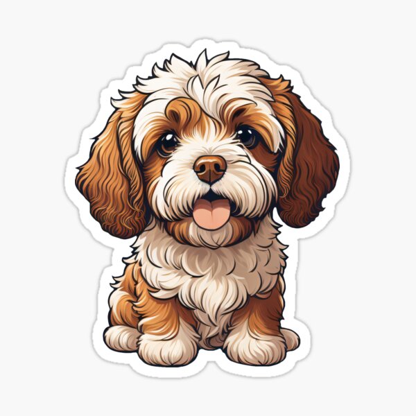 "Cavapoo Puppy - No Text" Sticker for Sale by cuteadnauseum | Redbubble