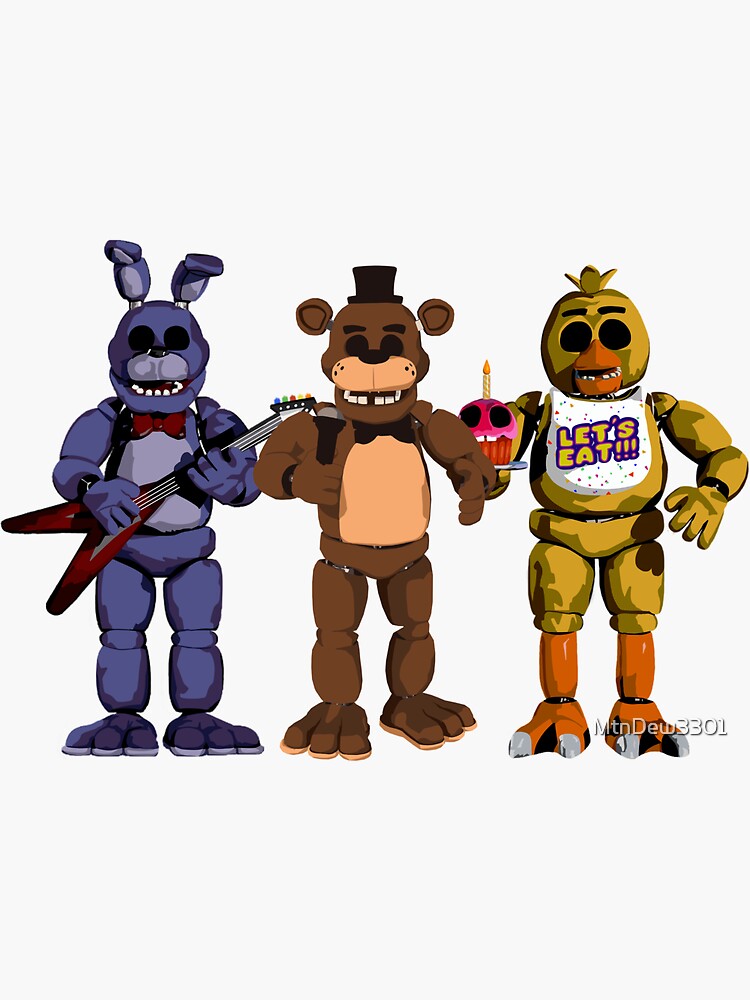 "Freddy Fazbear and Friends - The Original 3" Sticker for Sale by ...