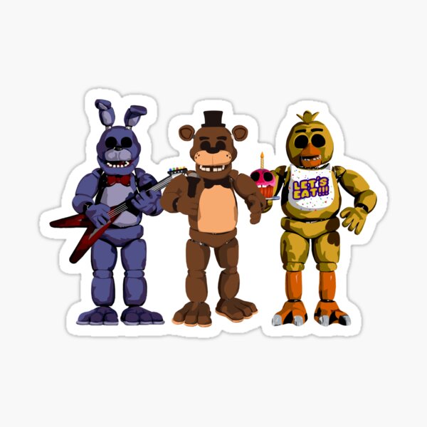 "Freddy Fazbear and Friends - The Original 3" Sticker for Sale by ...