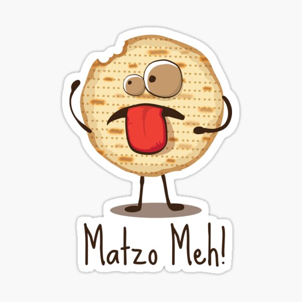 "Matzo Meh! Funny Passover Matza Matzo Man Kids" Sticker by Bronby ...
