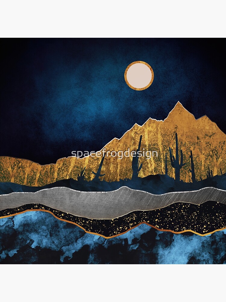 "Midnight Desert Moon" Canvas Print for Sale by spacefrogdesign | Redbubble
