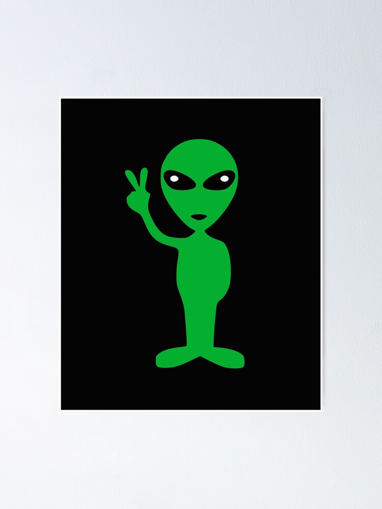 "Green Alien" Poster by Natalia-Art | Redbubble