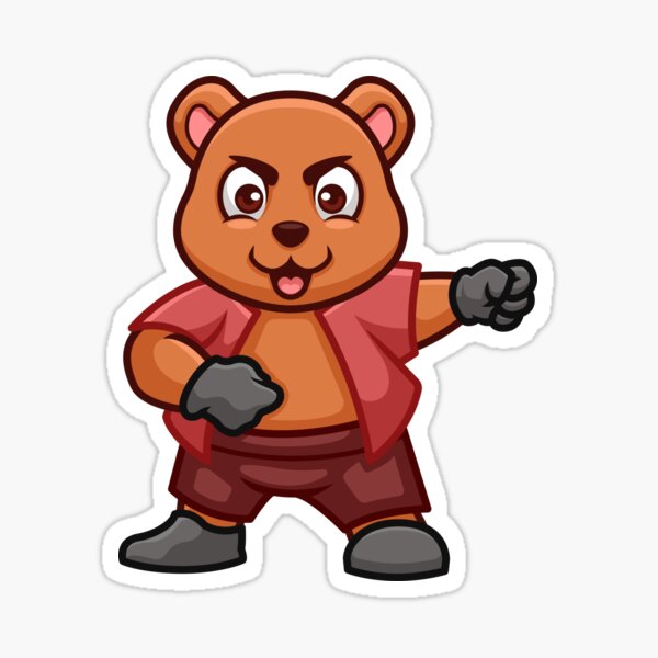 "Angry Bear Cartoon" Sticker for Sale by GumregaStudio | Redbubble