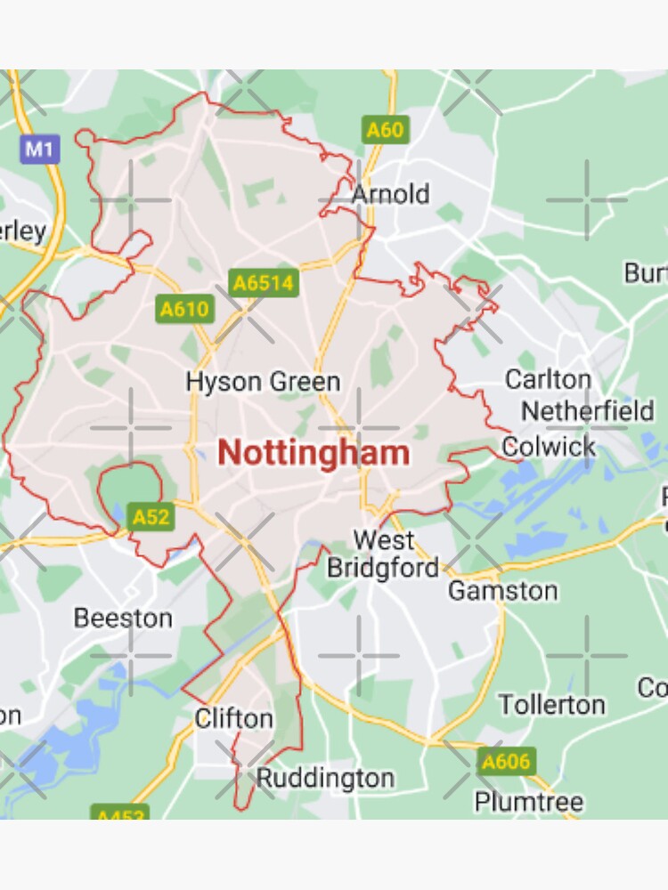 "Nottingham map" Photographic Print for Sale by OliLewDesigns | Redbubble