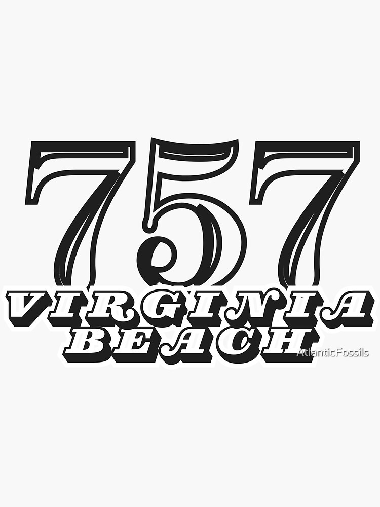 "757 Virginia Beach VA USA" Sticker for Sale by AtlanticFossils | Redbubble