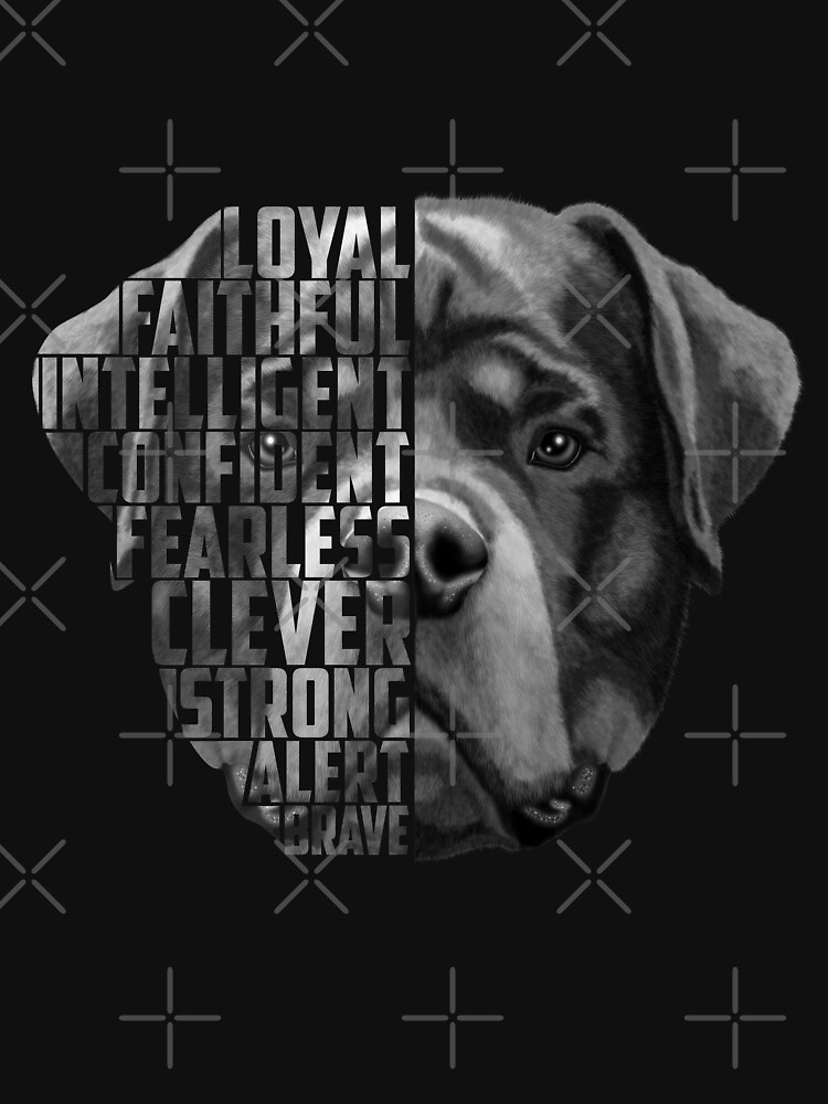 T-shirt « Citation de Rottweiler, Citation de fidélité, Tête de Rottweiler, Texte de Rottweiler ...