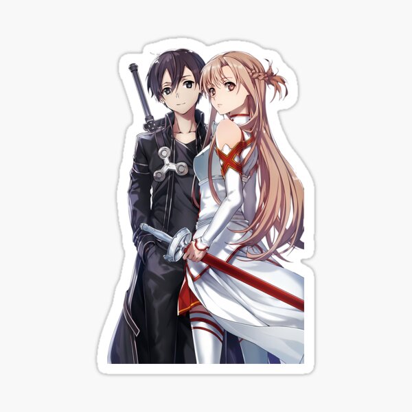 "Kirito & Asuna" Sticker for Sale by LuxuryNixonBird | Redbubble
