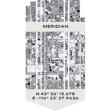 "AMERICA Meridian, ID - Latitude/Longitude" Sticker by ALLesROUNDER ...