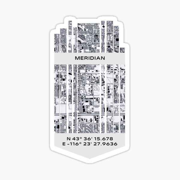 "AMERICA Meridian, ID - Latitude/Longitude" Sticker by ALLesROUNDER ...