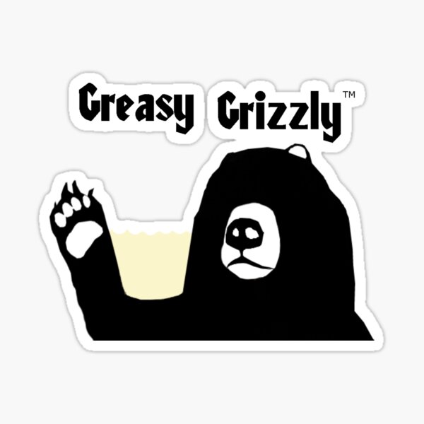 "Greasy Grizzly" Sticker for Sale by Pepsispire | Redbubble