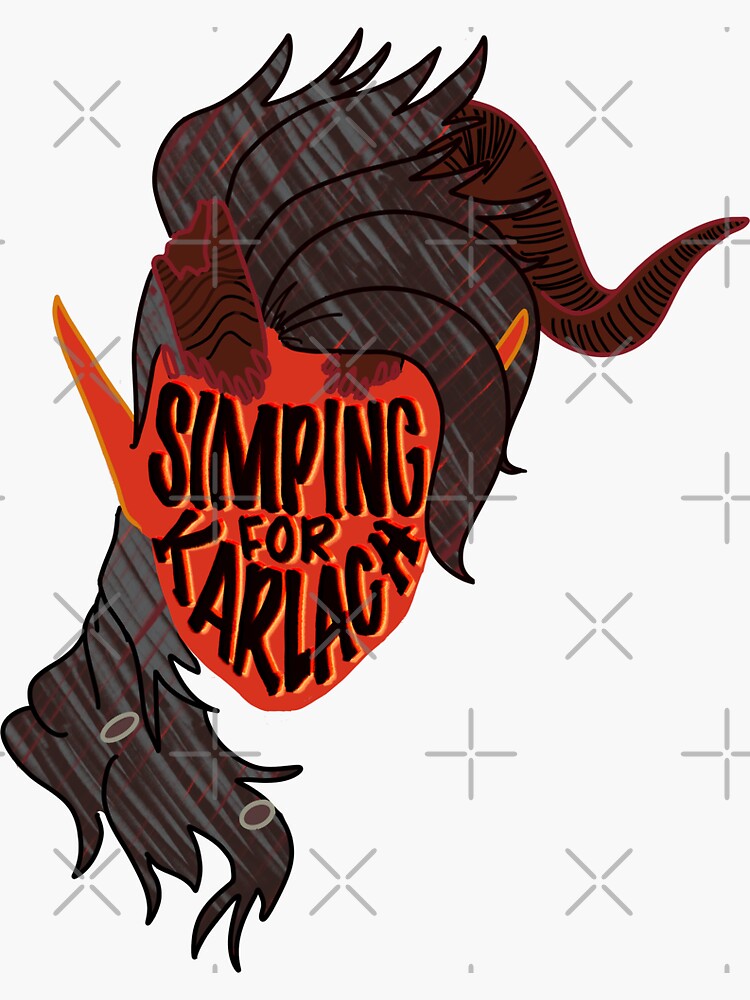 "Simping for Karlach" Sticker for Sale by jeimsi | Redbubble