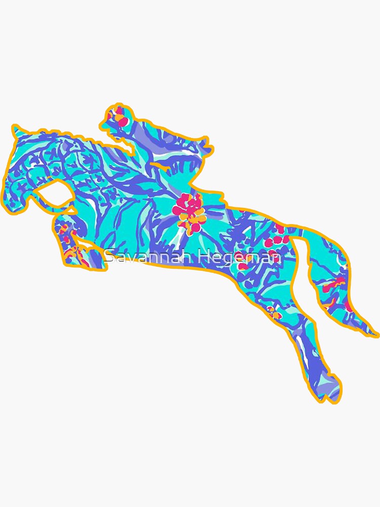 "Horse Jumping - Lilly Pulitzer Mai Tai" Sticker for Sale by Savannah ...