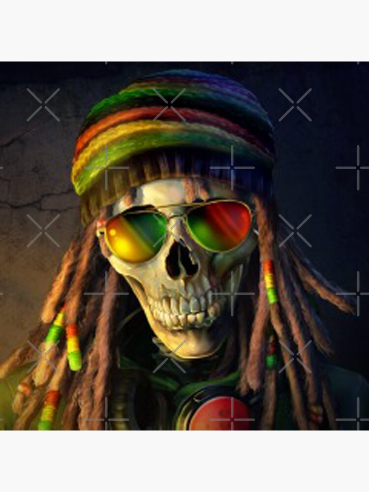 "Rasta skeleton" Sticker for Sale by markmcg777 | Redbubble