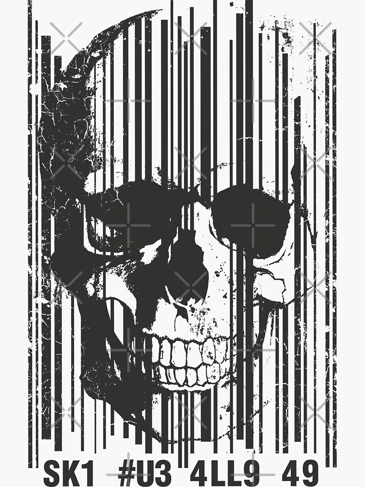 "Skull Bar Code" Sticker by Sitchko | Redbubble