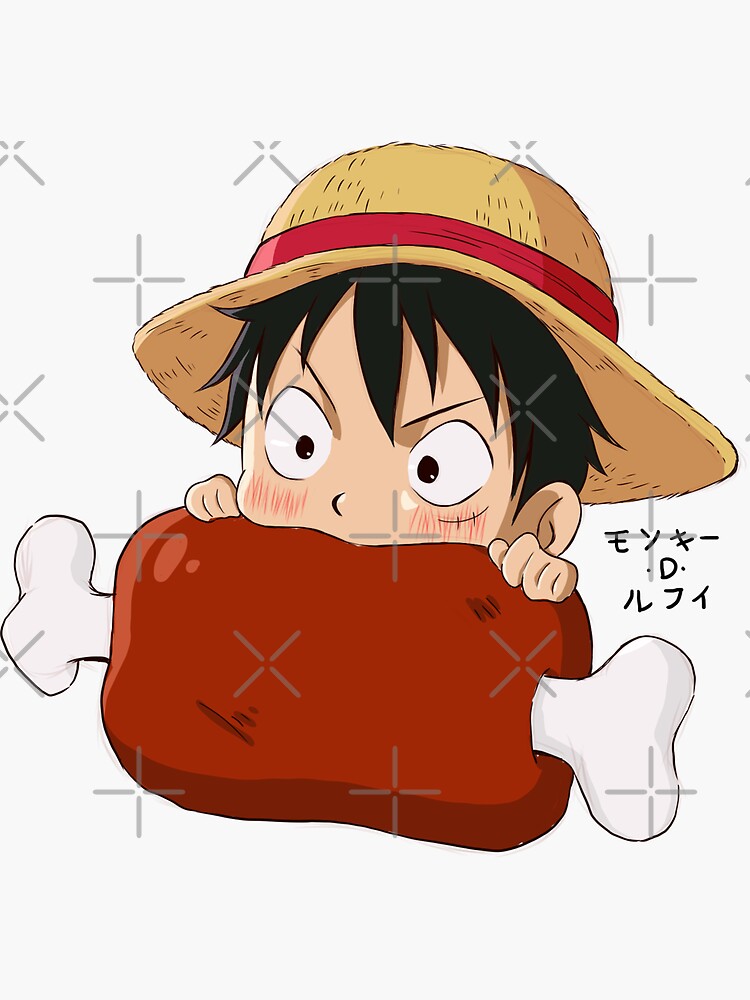 "Luffy Love Meat" Sticker for Sale by yphien | Redbubble